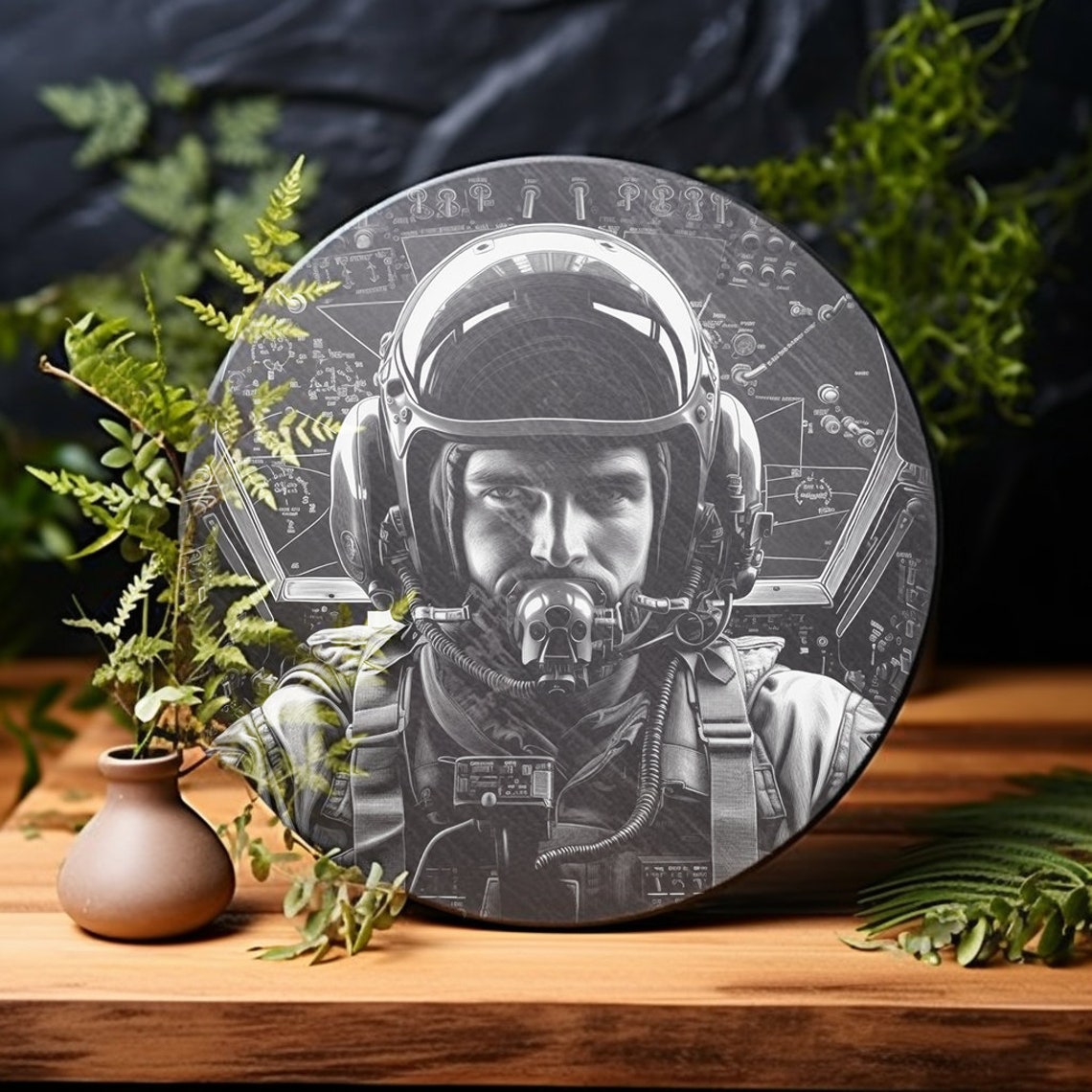 Pilot War Plane Fighter Jet Air Slate Engraving File Laser Engraved PNG ...