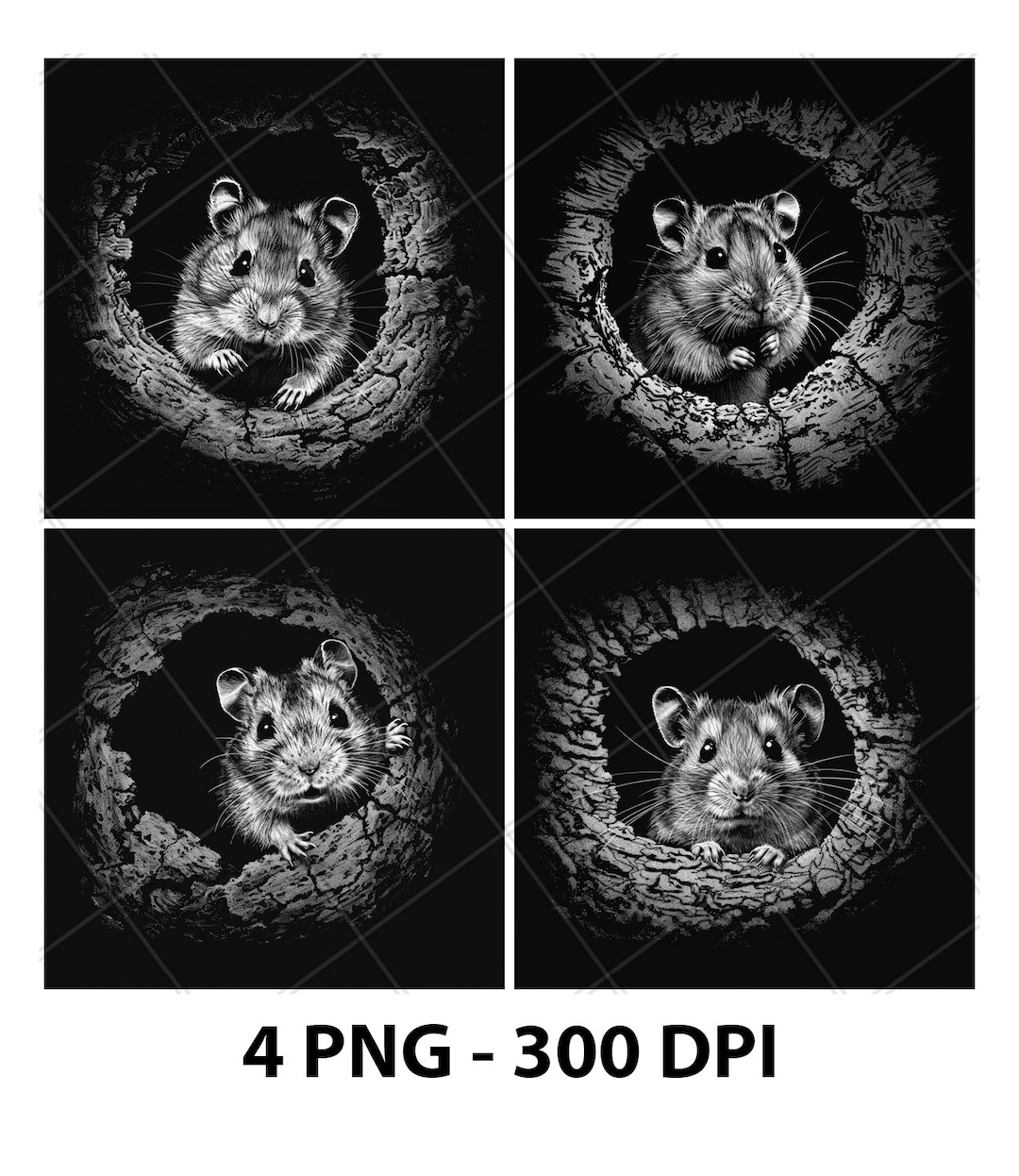 Rat Hamster Rodent Mouse Mice 2D Laser Engraving File Slate PNG Coaster ...