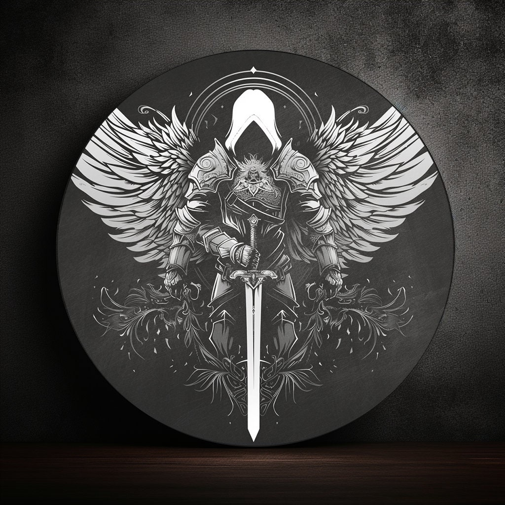 Angel Assassin Sword Killer Laser Engraving File Slate PNG Coaster ...