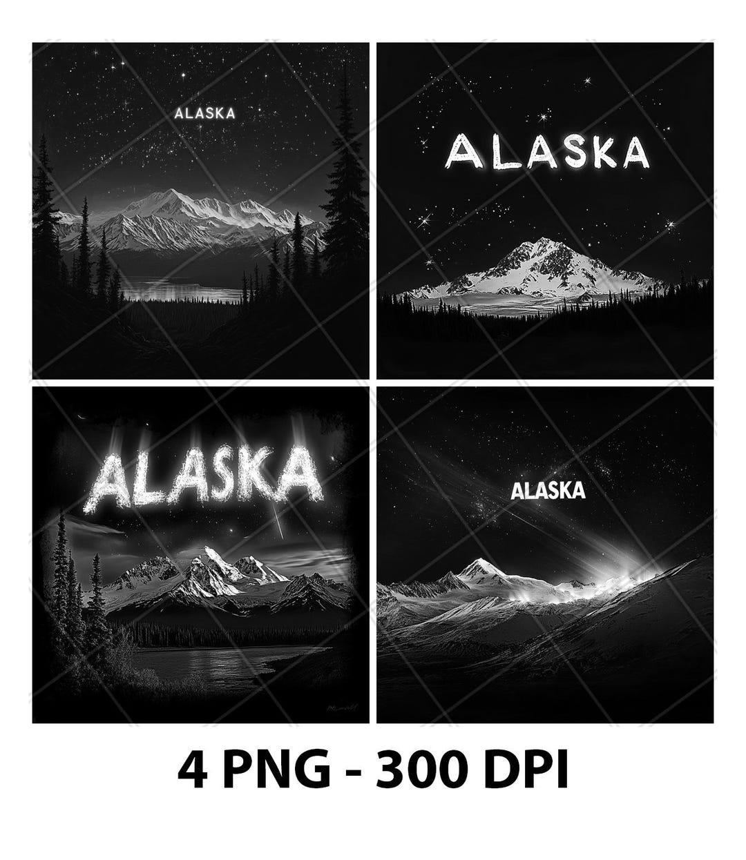 Alaska USA Denali Snow Mountain Winter Slate Engraving File Wood ...