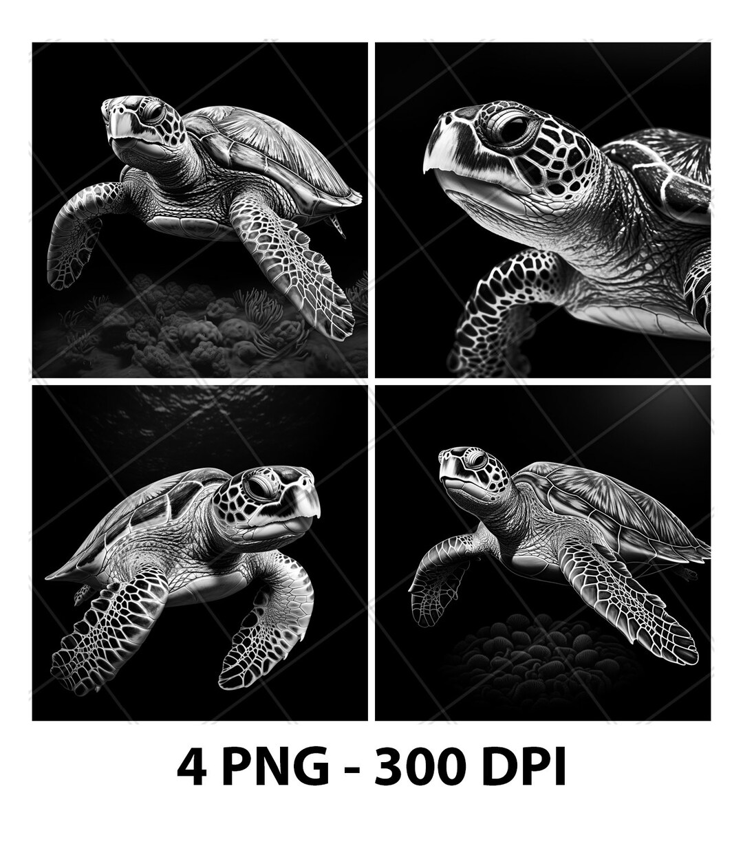 Sea Turtle Tortoise Swim Underwaterlaser Engraving File Slate PNG ...
