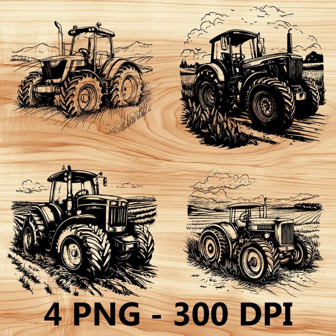 Tractor Farm Truck Vehicle Ranch Laser File Wood Engraving PNG Kitchen ...