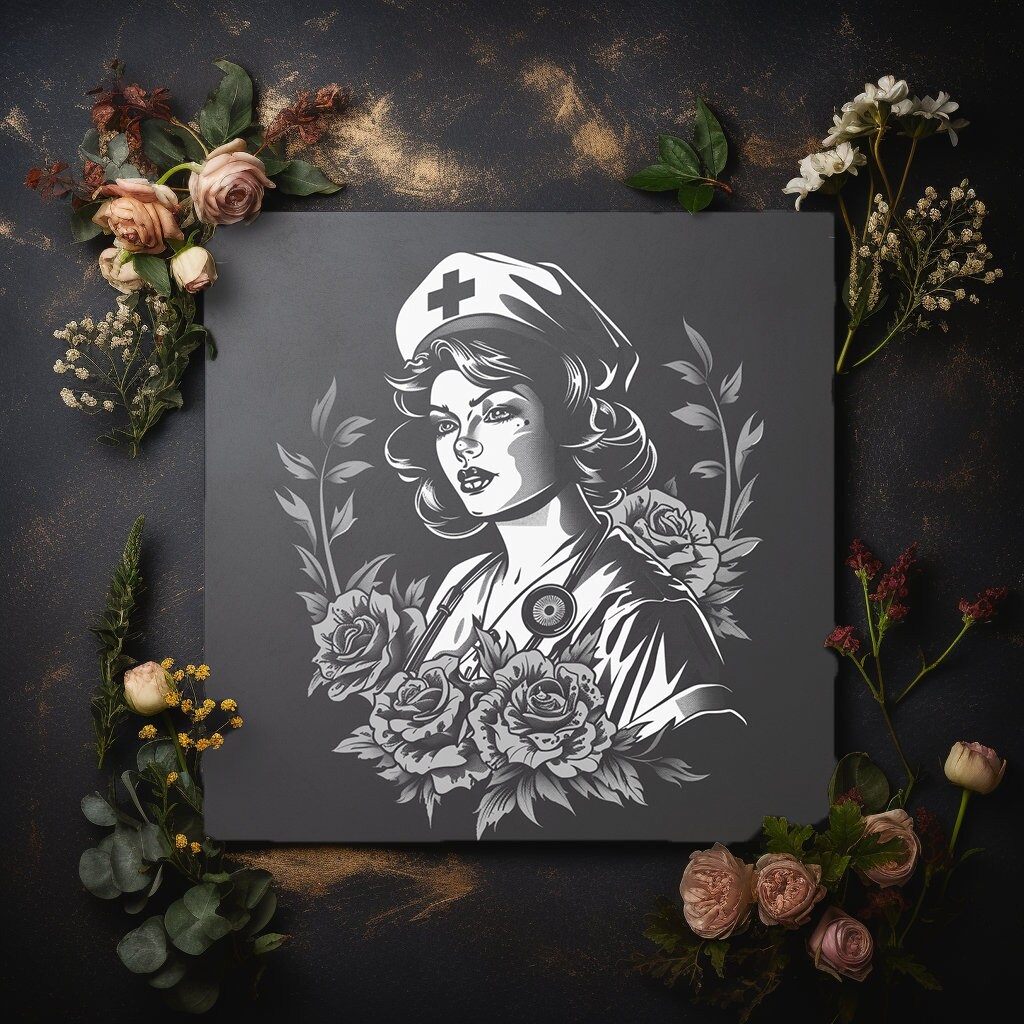 Female Nurse Uniform Healthcare Laser Engraving File Slate PNG Coaster ...