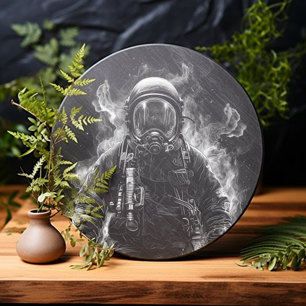 Firefighter Fireman Rescuer Responder Laser Engraving File Slate PNG ...