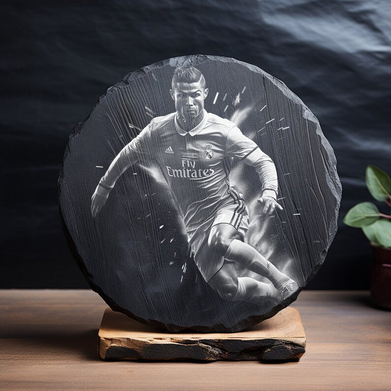 Cristiano Ronaldo Footballer Soccer Laser PNG File Slate Engrave ...