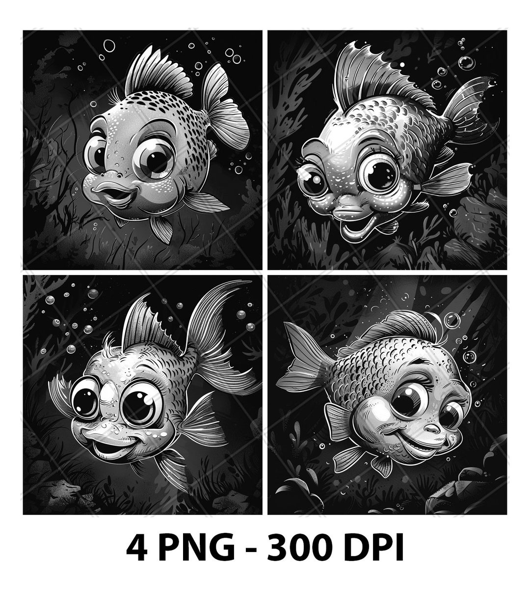 Gold Fish Young Koi Swim Bubbles Laser Engraving File Slate PNG Coaster ...