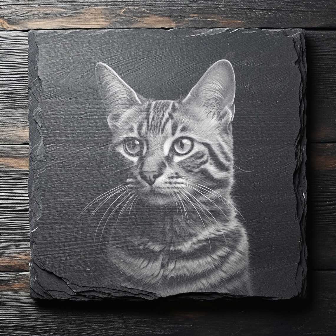 Bengal Cat Breed Kitten Kitty Pet Laser PNG File Slate Engrave Coaster ...