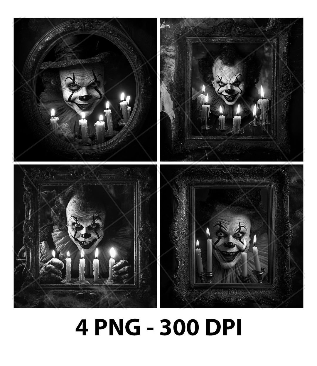 Spooky Scary Evil Halloween Clown Laser Engraving File Slate PNG ...