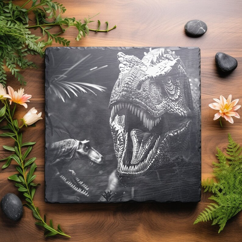 Dinosaur Jurassic Trex T Rex T-rex Laser Engraving File Slate PNG ...
