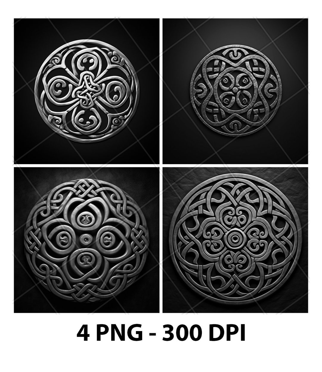 Gothic Celtic Circle Pattern Laser PNG File Slate Engraving Coaster ...