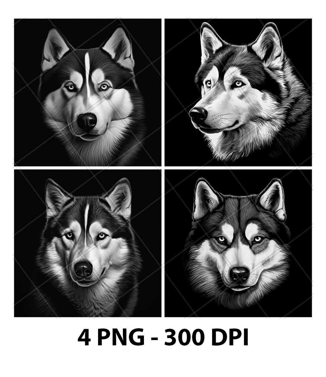 Husky Dog Cute Portrait Fur Slate Engraving File Laser Engraved PNG ...