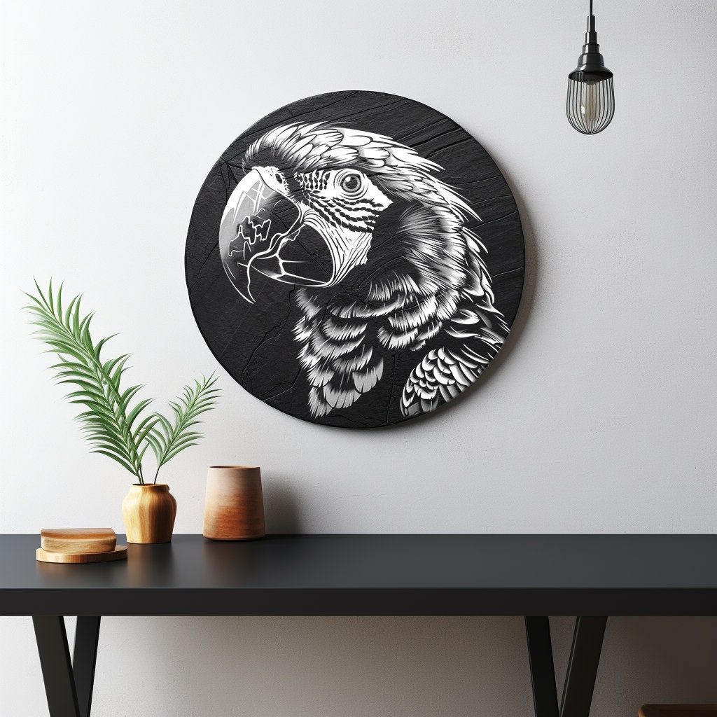 Parrot Blue Bird Cockatoos Face Slate Engraving File Laser Engraved PNG ...