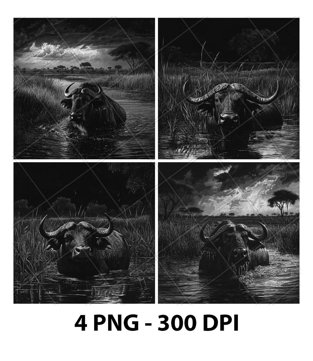 African Water Buffalo Wildlife Animal Slate Engraving File Wood Engrave ...