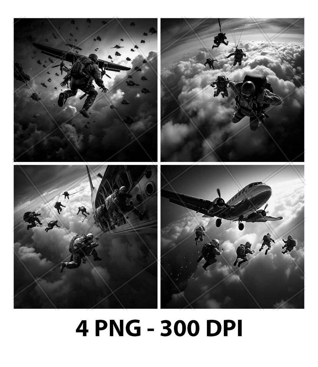Paratroopers Soldiers Parachute Laser Engraving File Slate PNG Coaster ...