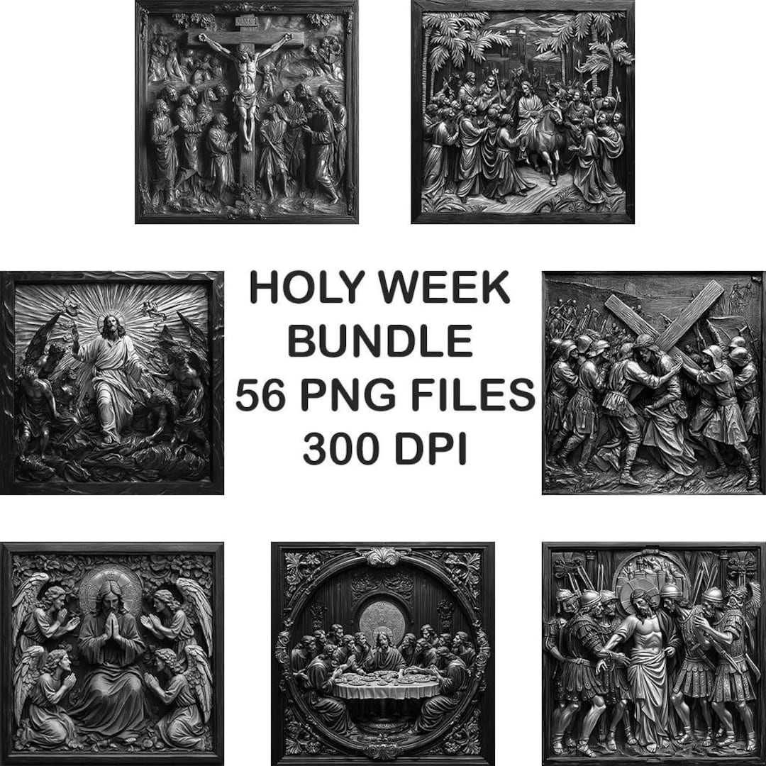 Jesus Easter Holy Week Bundle Collection 3D Illusion Laser File PNG ...