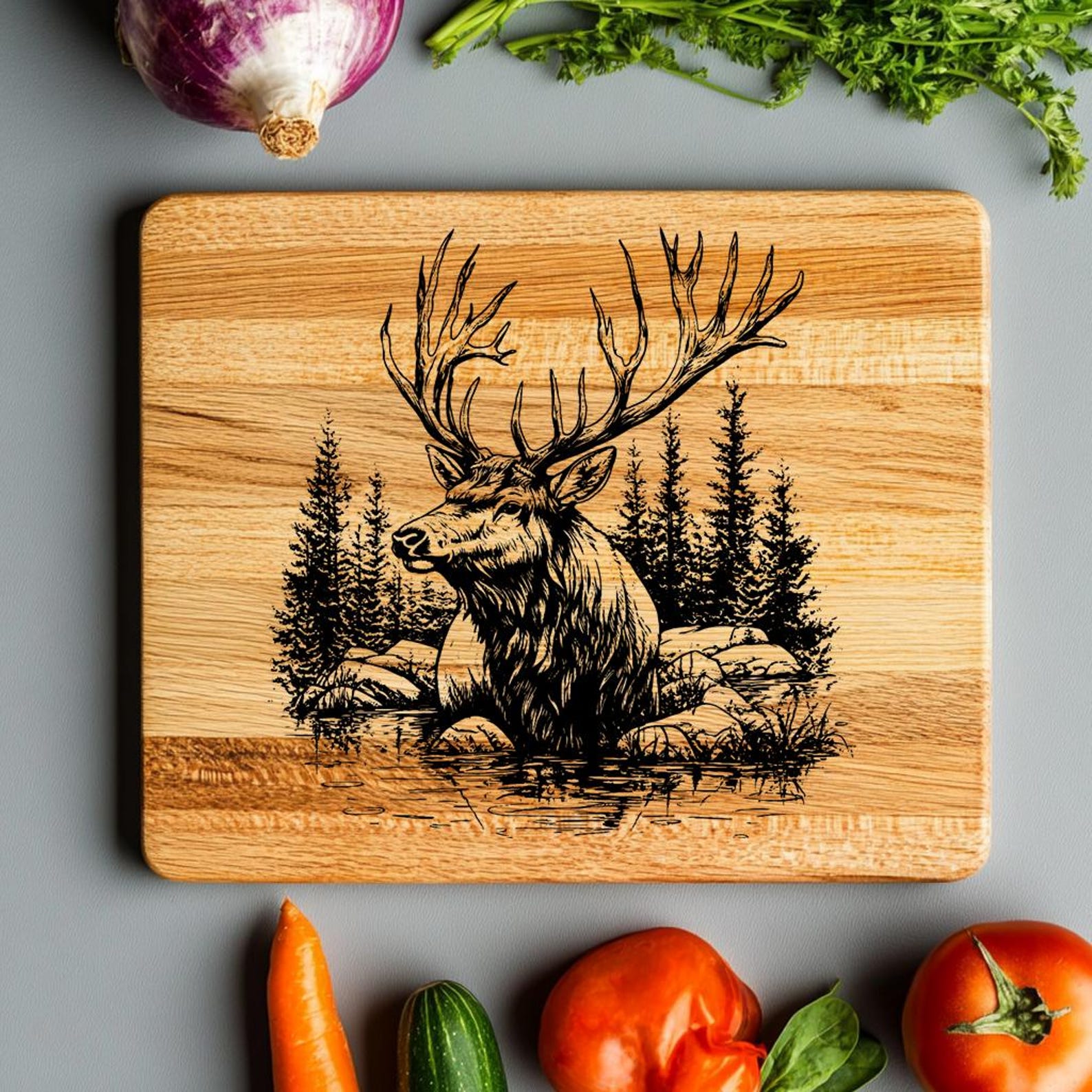 Deer Buck Antelope Moose Elk Forest Laser File Wood Engraving PNG ...
