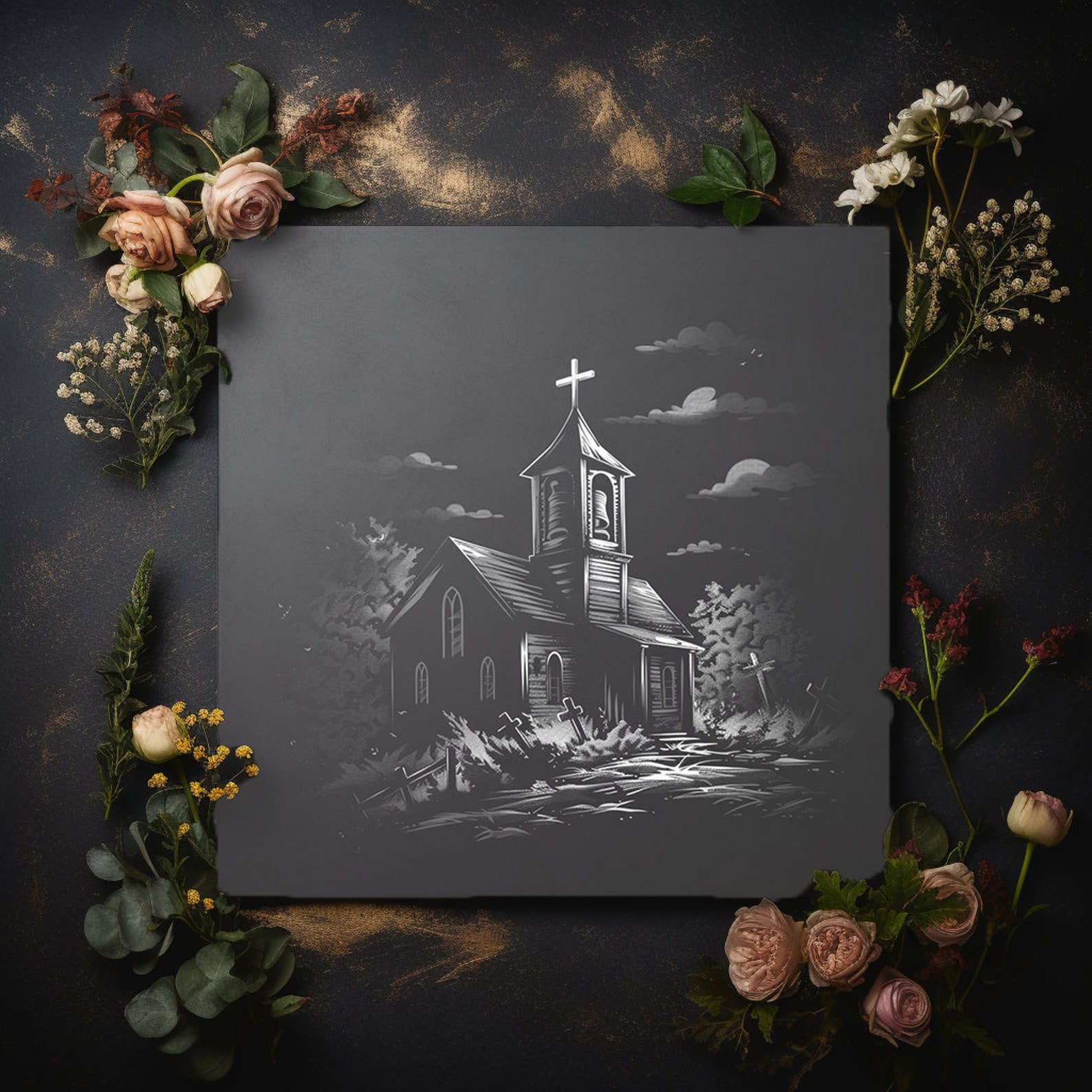 Catholic Church Christian Cross Slate Engraving File Laser Engraved PNG ...