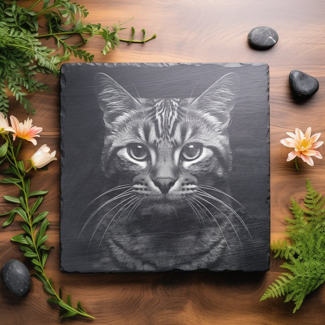Bengal Cat Breed Kitten Kitty Pet Laser PNG File Slate Engrave Coaster ...