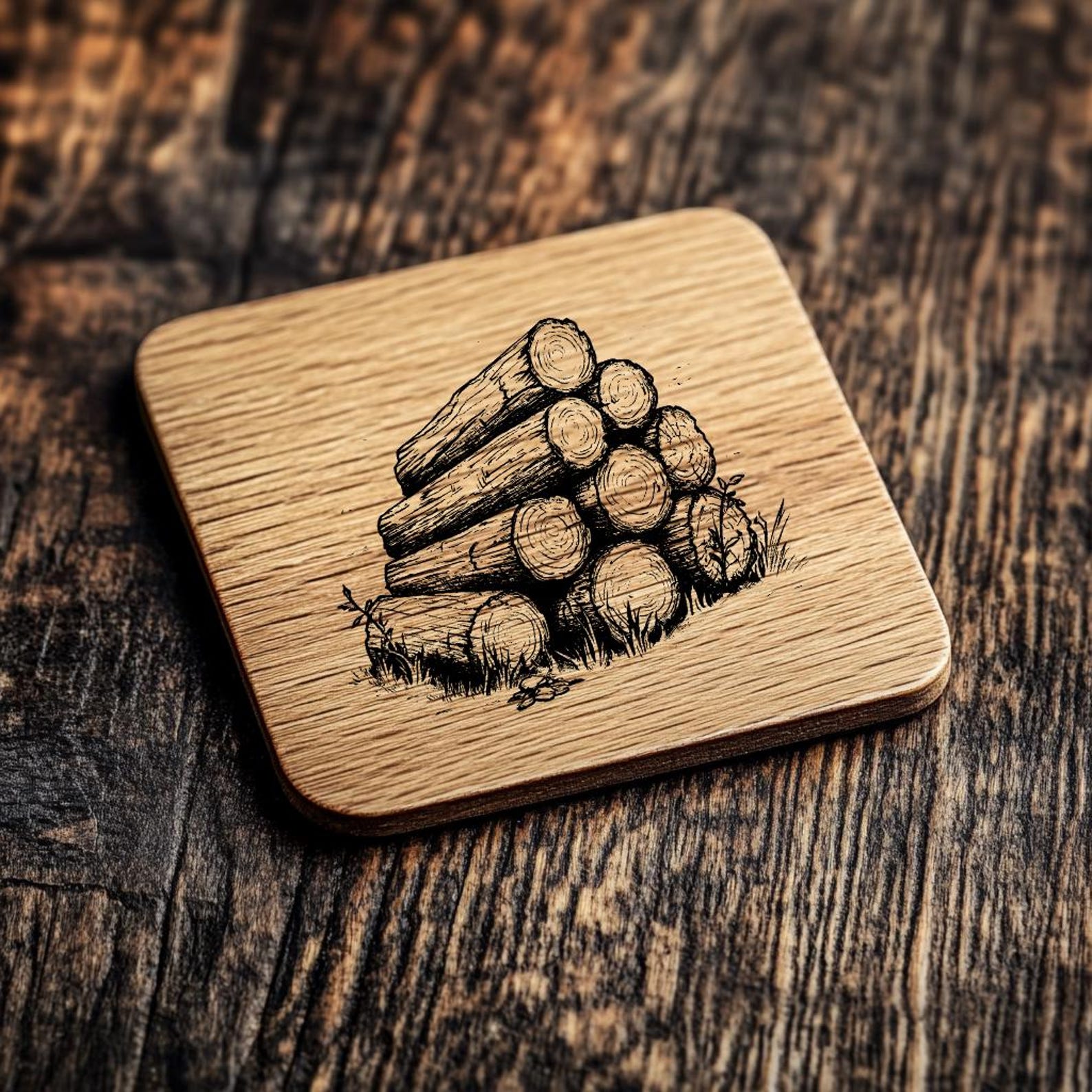 Firewood Timber Logs Tree Chops Laser File Wood Engraving PNG Kitchen ...