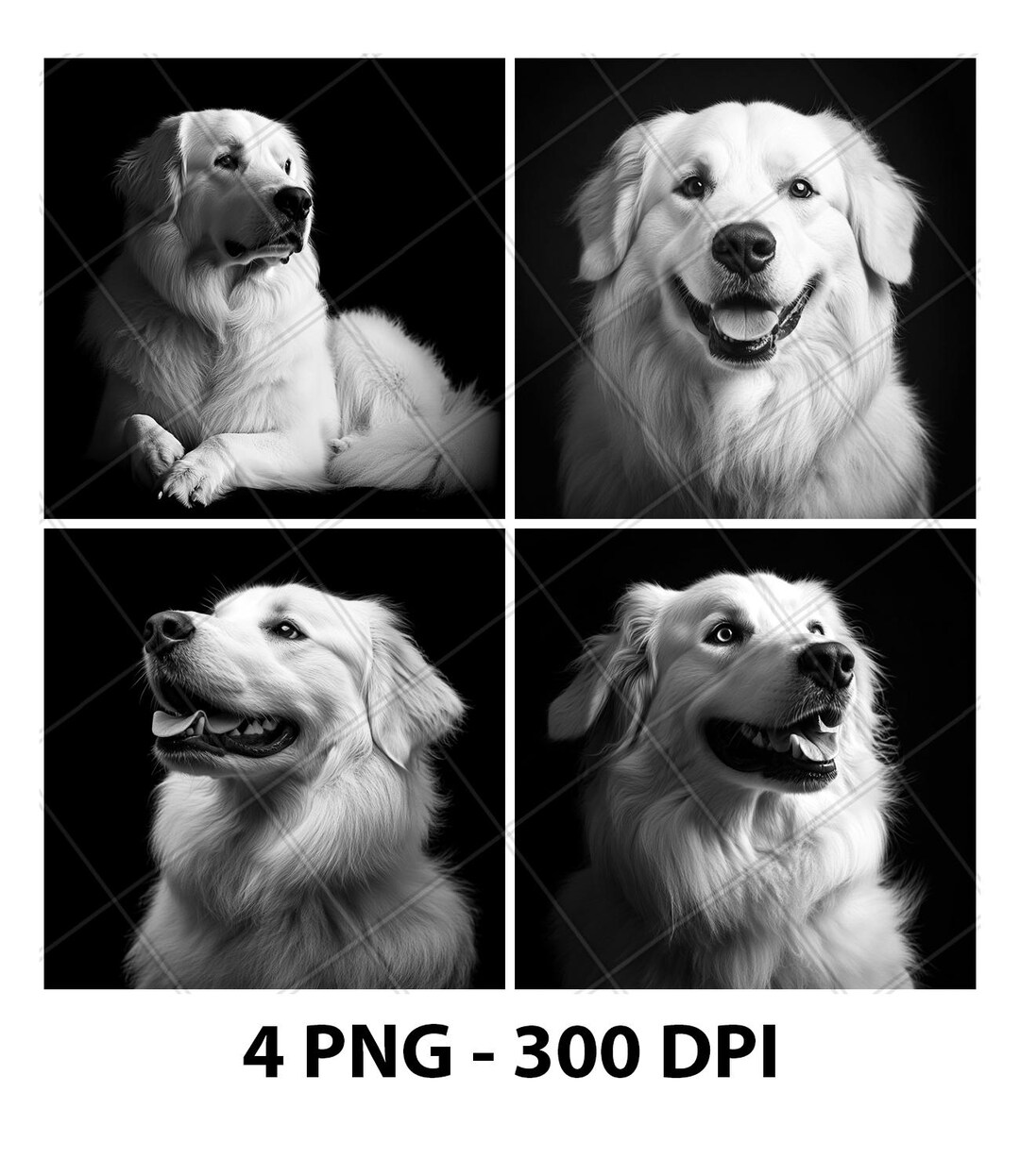 Great Pyrenees Dog Face Slate Engraving File Laser Engraved PNG Design ...