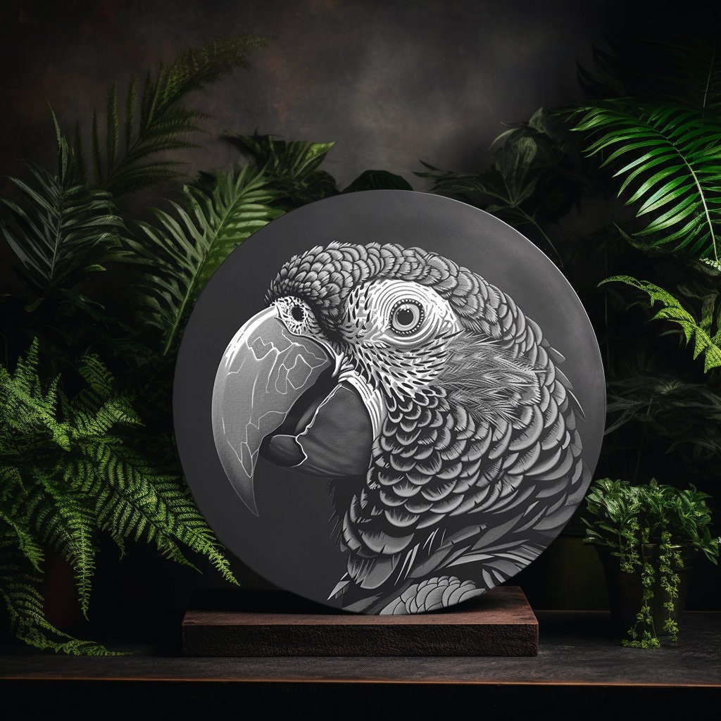Parrot Blue Bird Cockatoos Face Laser PNG File Slate Engrave Coaster ...