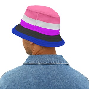 Genderfluid Pride Flag Bucket Hat - Genderqueer Sunhat - Non-binary ...