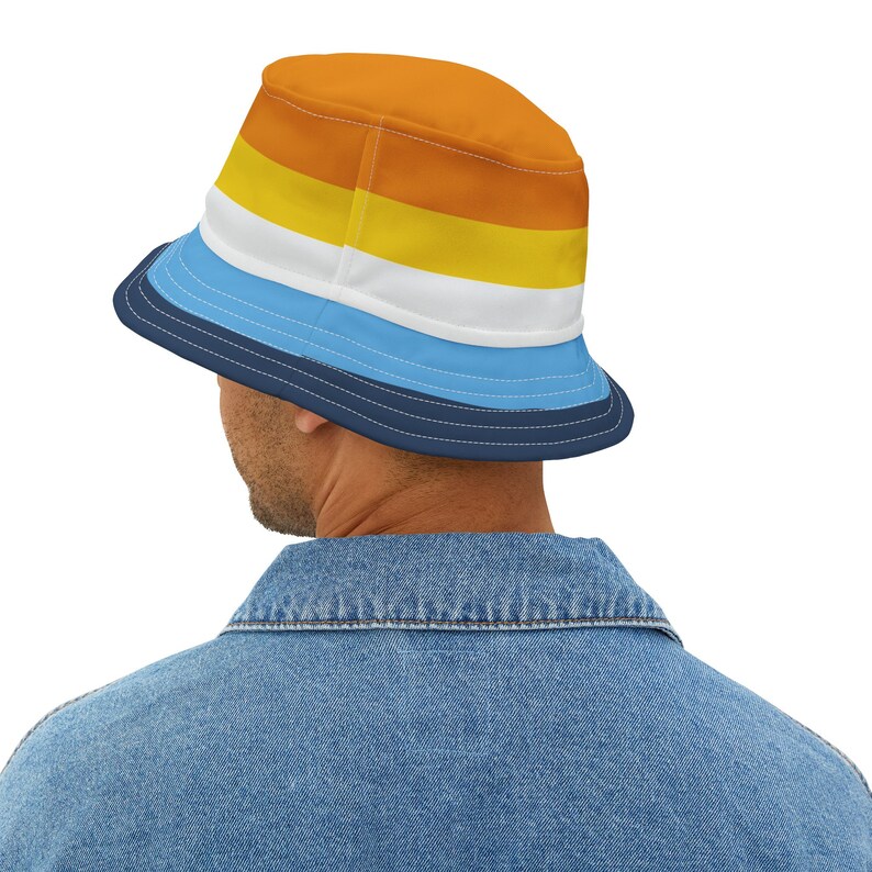 Aroace Flag Bucket Hat - Aromantic Asexual Pride Sunhat - Sunset Colors ...