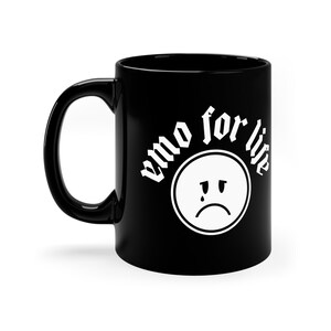 Emo for Life Ceramic Mug - Music Lover Gift Under 20 - Sad Face Coffee ...