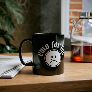Emo for Life Ceramic Mug - Music Lover Gift Under 20 - Sad Face Coffee ...