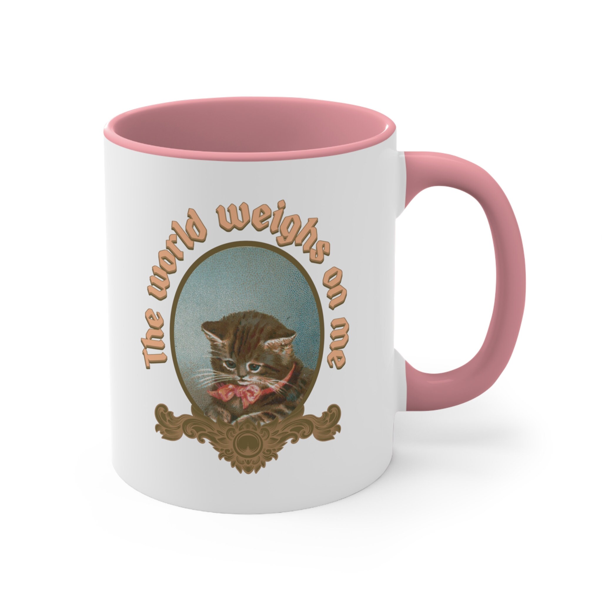 Sad Cat Coffee Mug - Existential Kitten Drinkware - Coquette Coffee Cup ...