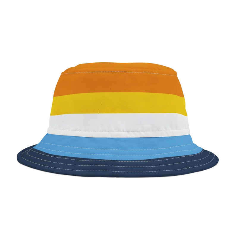 Aroace Flag Bucket Hat - Aromantic Asexual Pride Sunhat - Sunset Colors ...