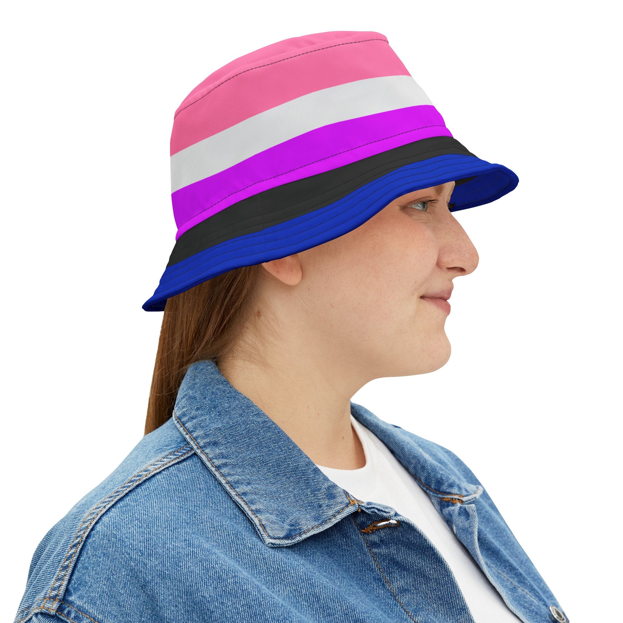 Genderfluid Pride Flag Bucket Hat - Genderqueer Sunhat - Non-binary ...