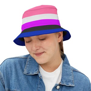 Genderfluid Pride Flag Bucket Hat - Genderqueer Sunhat - Non-binary ...