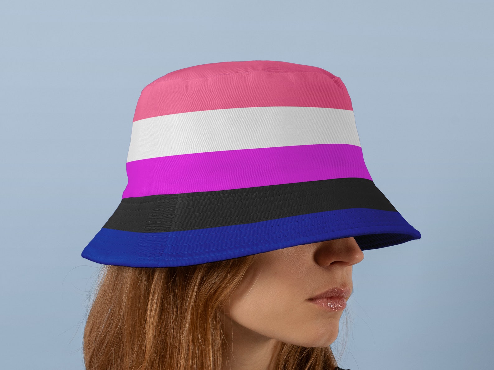 Genderfluid Pride Flag Bucket Hat - Genderqueer Sunhat - Non-binary ...