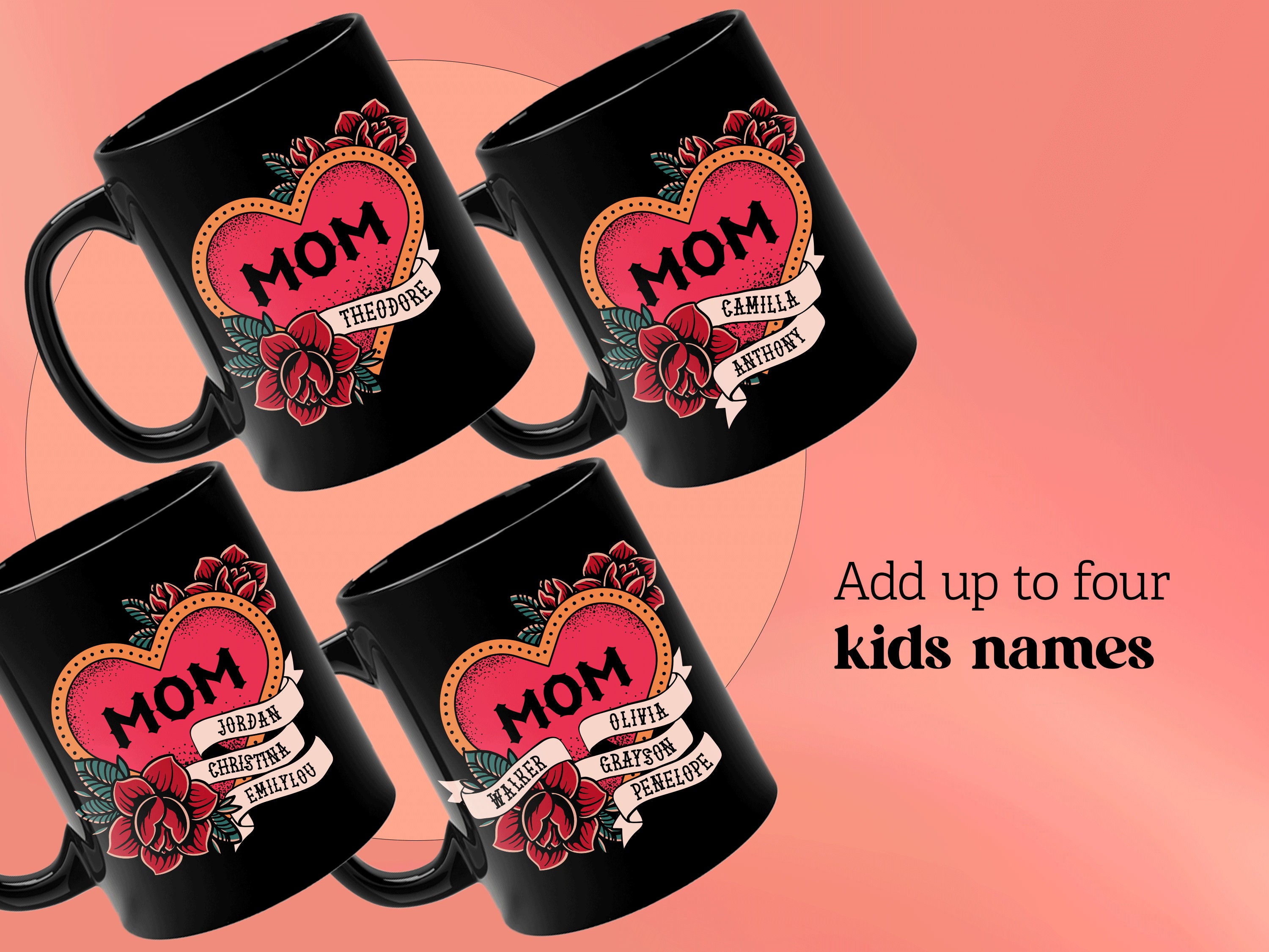 Personalized MOM Tattoo Mug - Custom Valentines or Mother’s Day Gift - Etsy
