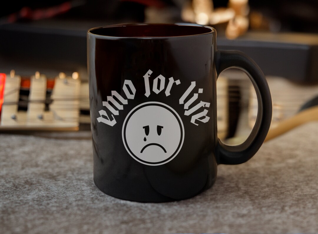 Emo for Life Ceramic Mug - Music Lover Gift Under 20 - Sad Face Coffee ...