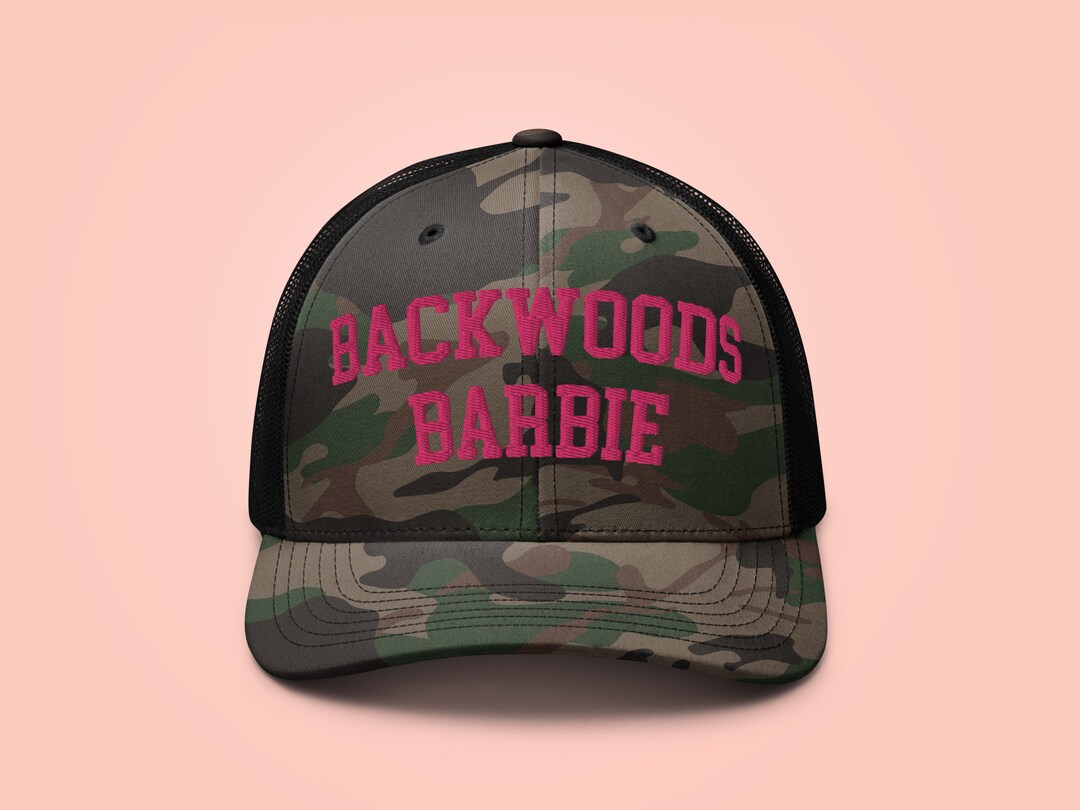 Backwoods Barbie Embroidered Camo Trucker Hat Dolly Parton Fan Snapback ...