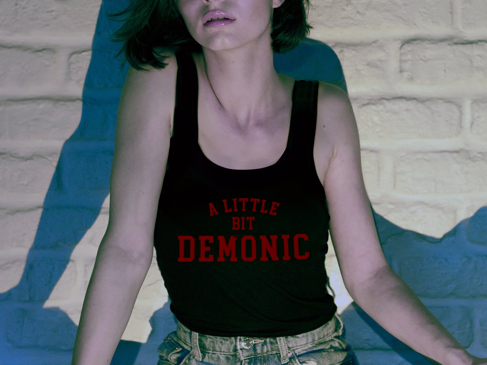 A Little Bit Demonic Unisex Jersey Tank Top - Mean Girl Horror Shirt - Etsy