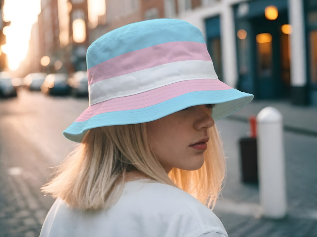 Trans Pride Flag Bucket Hat - Transgender Ally Accessory - LGBTQ Sunhat ...