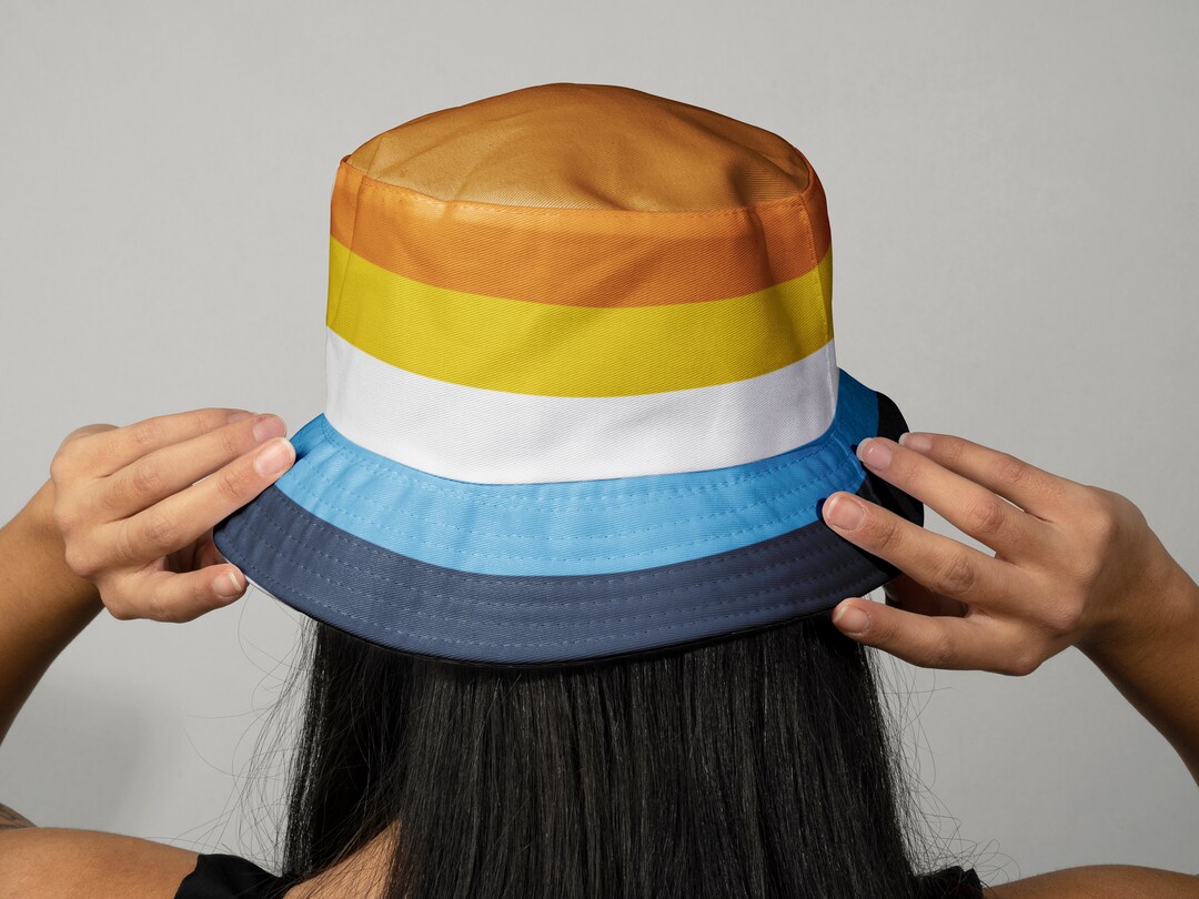 Aroace Flag Bucket Hat - Aromantic Asexual Pride Sunhat - Sunset Colors ...