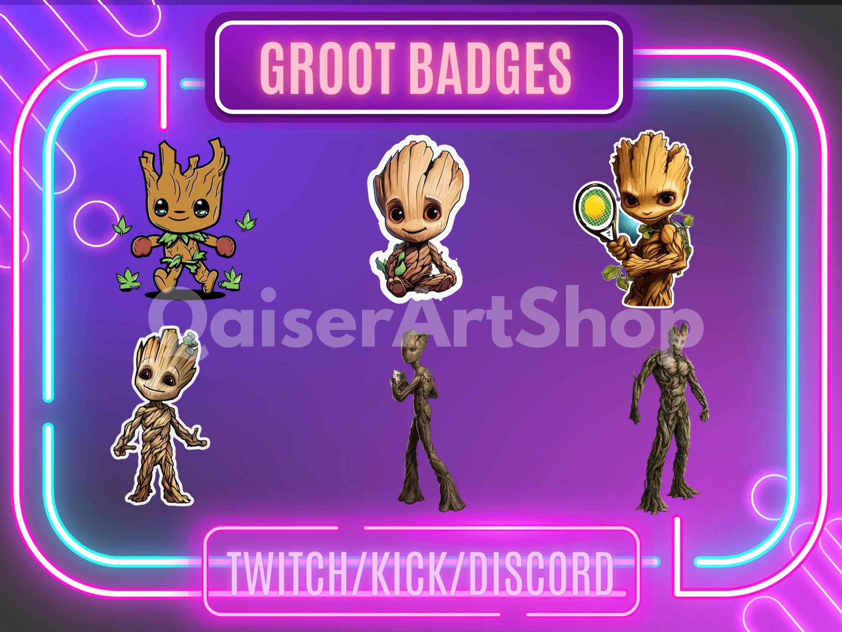 Groot-themed Twitch Subscription Badges Set of 6 Iconic Graphics Chat ...