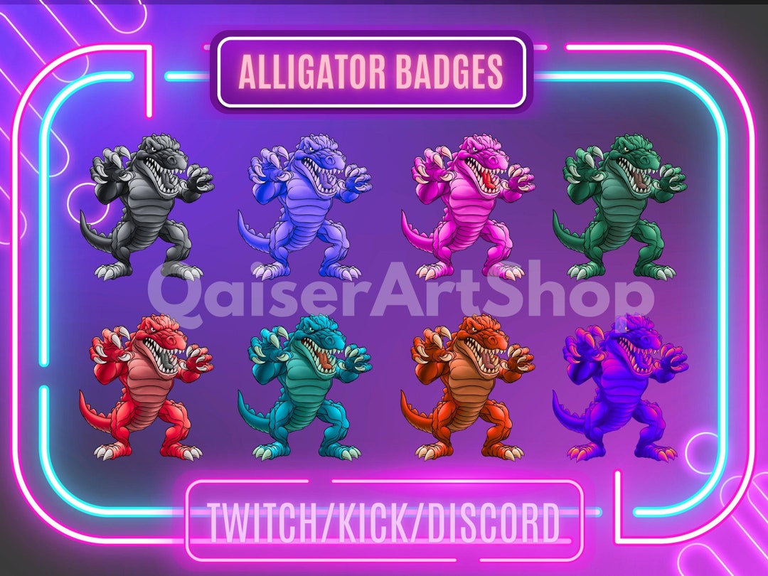 Alligator Sub Badges for Twitch, Youtube, Discord Stream Badges Twitch ...