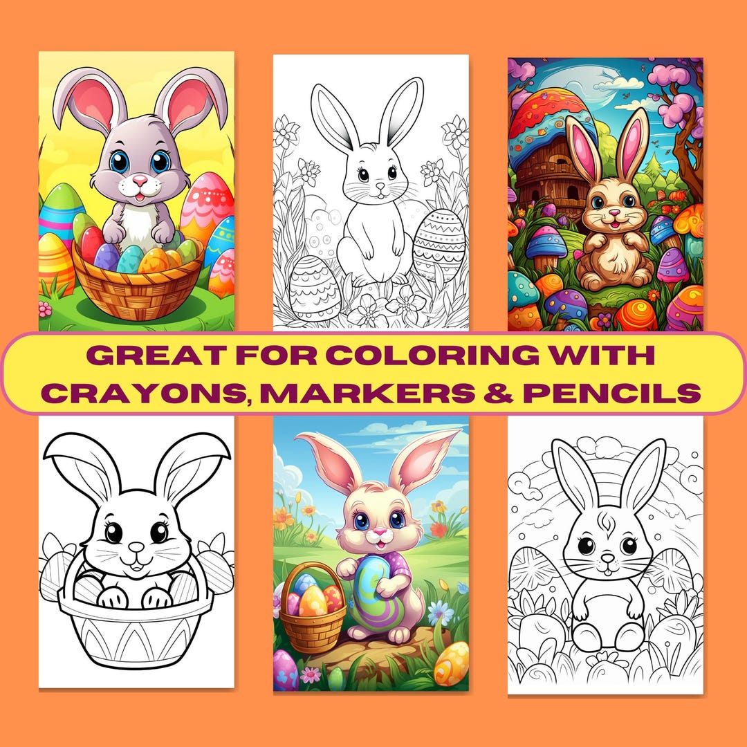 Easter Coloring Pages, 100 Cute and Whimsical Spring Illustrations With ...