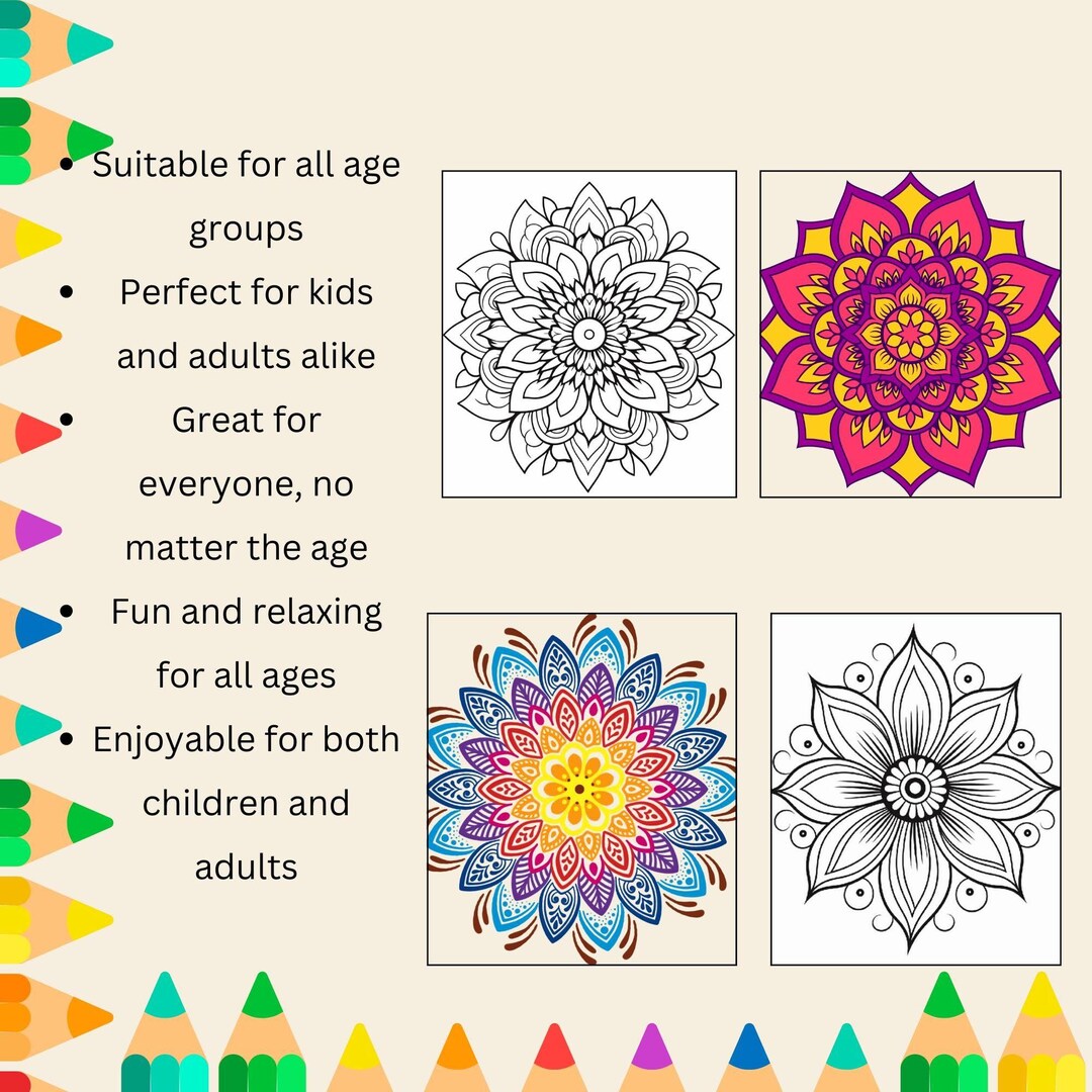 Simple Bold Mandala Coloring Pages, Printable Relaxation Sheets, Fun ...