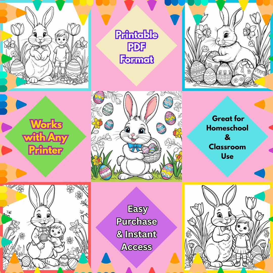 Printable Easter Coloring Pages for Kids | Fun & Educational Digital ...