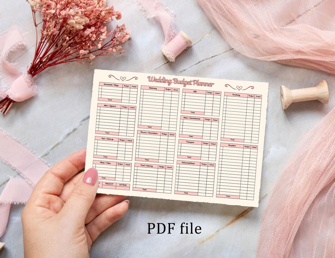 Wedding Budget Planner Printable, Wedding Expense Tracker, Budget ...