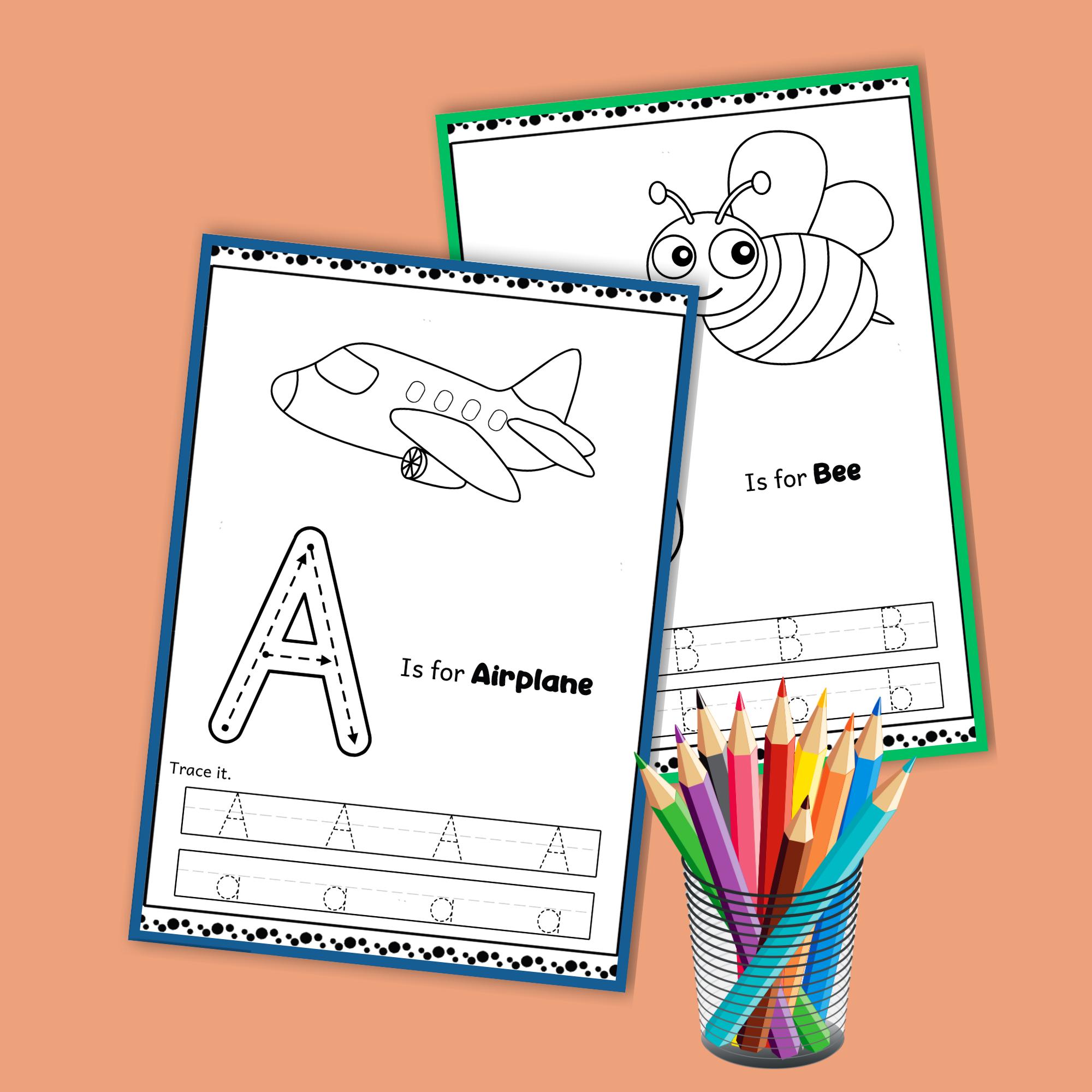 ABC Coloring Book Pages, Alphabet Coloring PDF, Preschool Coloring ...
