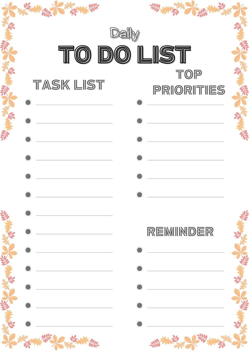 Daily Planner, Daily Planner Printable, Simple To-do List Printable ...