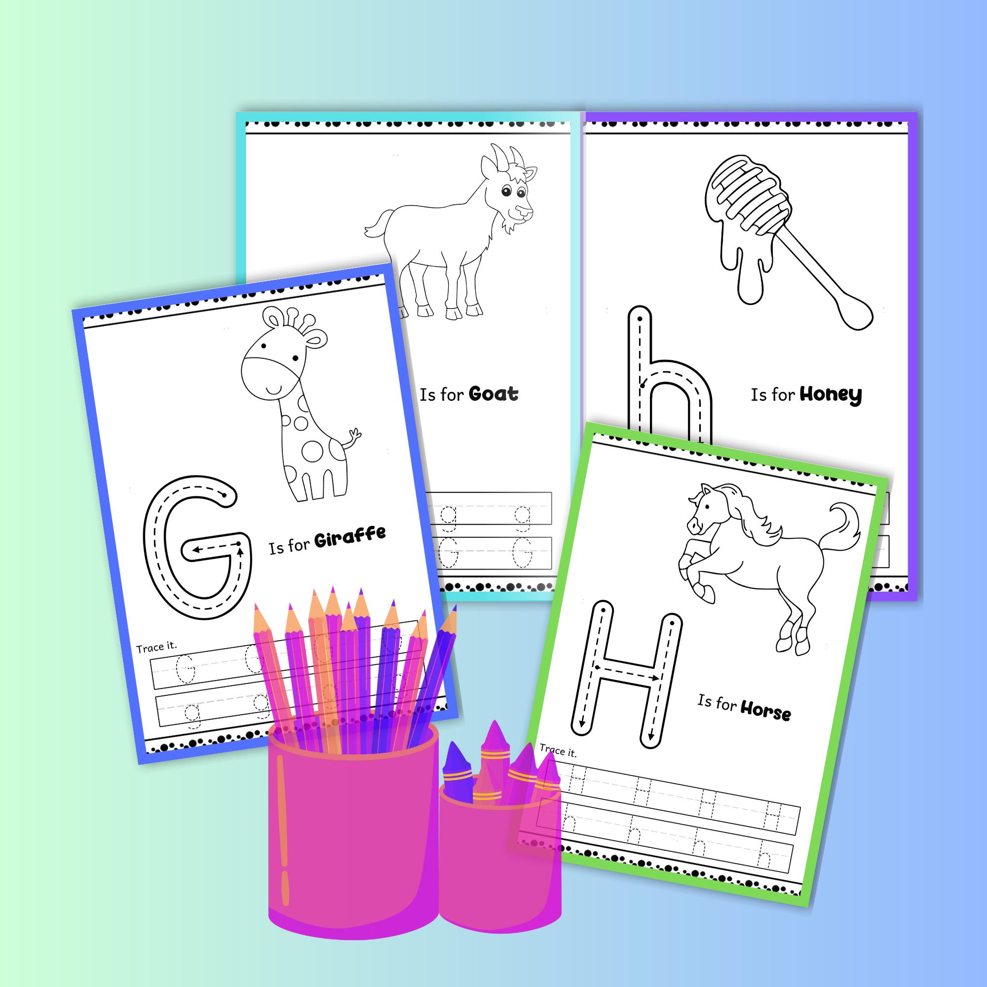 ABC Coloring Book Pages, Alphabet Coloring PDF, Preschool Coloring ...