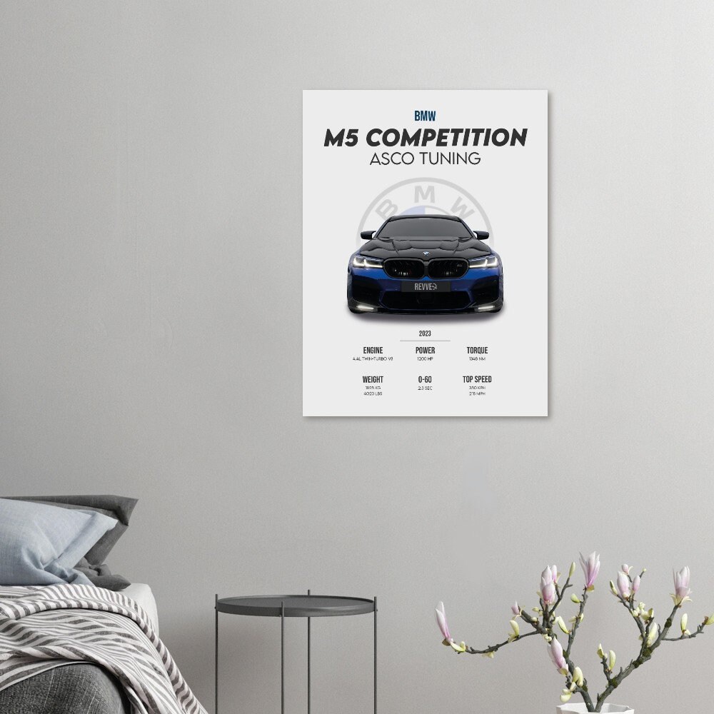 Carposter BMW M5 Competition Asco Tuning, Printed Car Poster, Classic ...